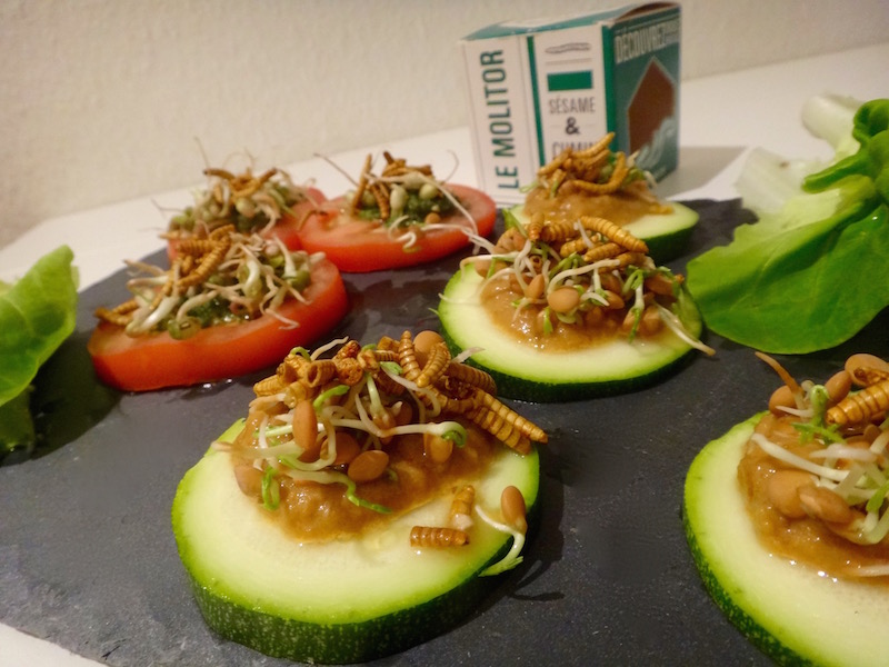 Canapé insectes comestibles